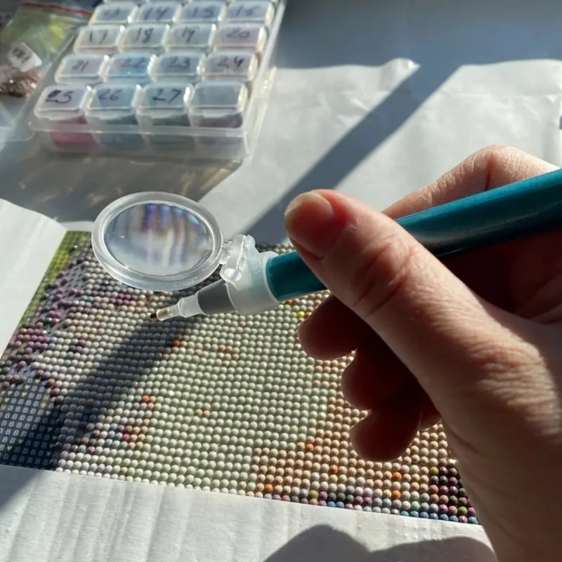 Luminous Point Drill Pen With Detachable Magnifying Glass