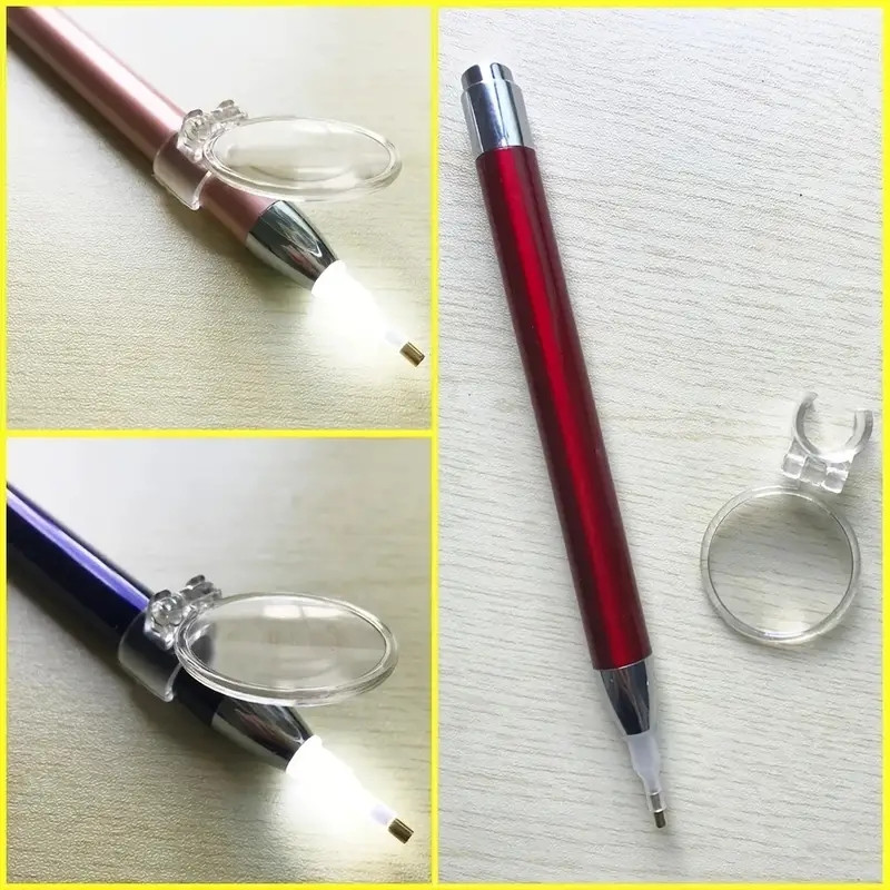 Luminous Point Drill Pen With Detachable Magnifying Glass
