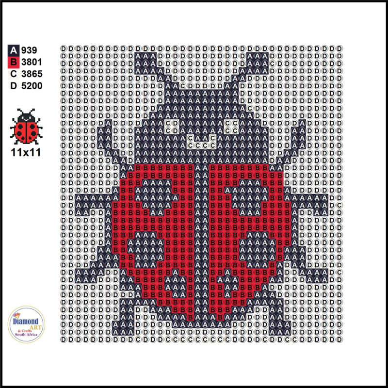 Cute Ladybug Diamond Art Kit 10x10cm | Beginner & Kids Diamond Painting