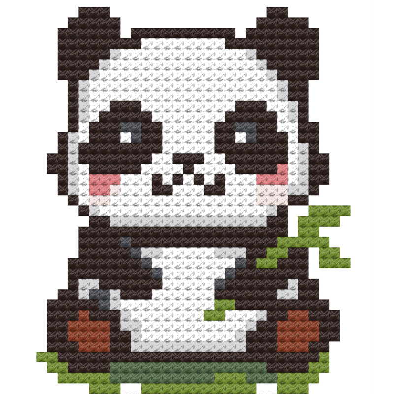 Wooden Panda Cross Stitch Keyring Kit | Beginner Friendly Craft