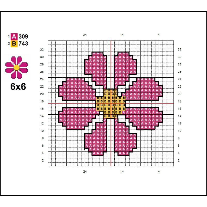 DIY Veg Tan Leather Cross Stitch Keyring Kit - Flower Fob