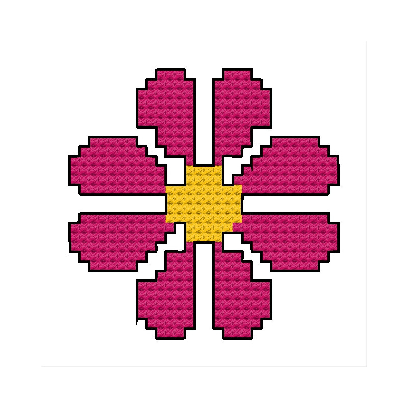 DIY Veg Tan Leather Cross Stitch Keyring Kit - Flower Fob