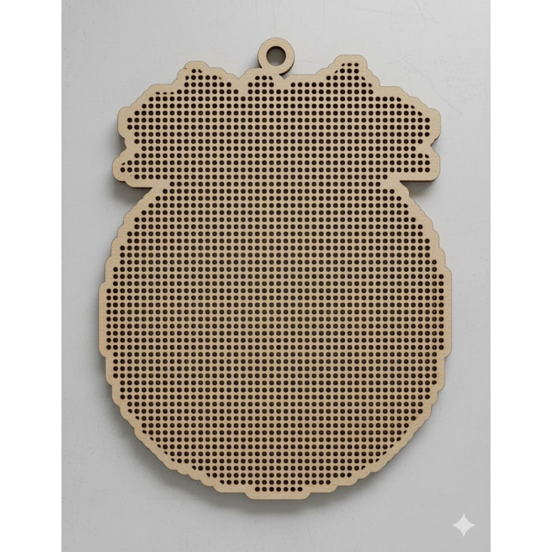 Christmas Tree Laser-Cut Wood Cross-Stitch Kit - 12 Colours